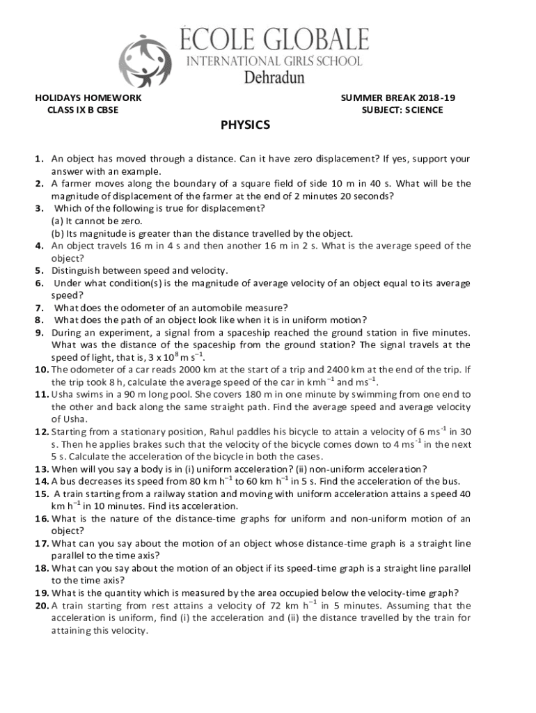 Fillable Online An object has moved through the distance . can it have ...