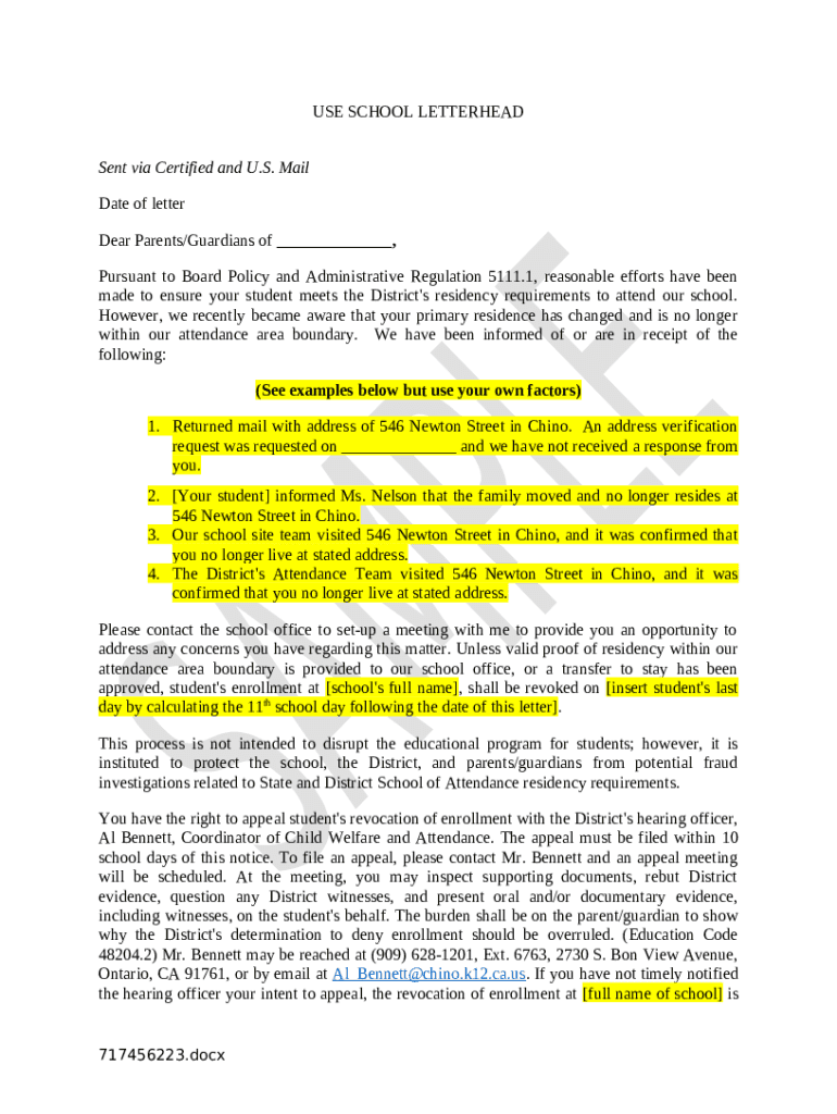 Parent Right to Know - Title I Part A - Sample Letter Doc Template | pdfFiller