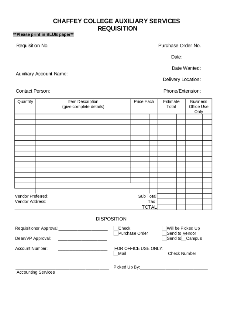 Auxiliary General Account Establishment Doc Template | pdfFiller