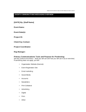 Event Brief Template Doc Template | pdfFiller