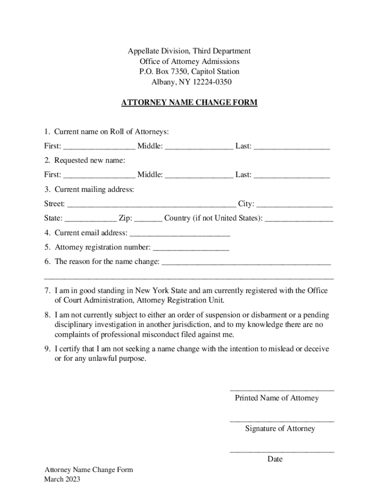 Fillable Online Attorney admission Renewal/ Adjustment of Status Form Fax Email Print - pdfFiller