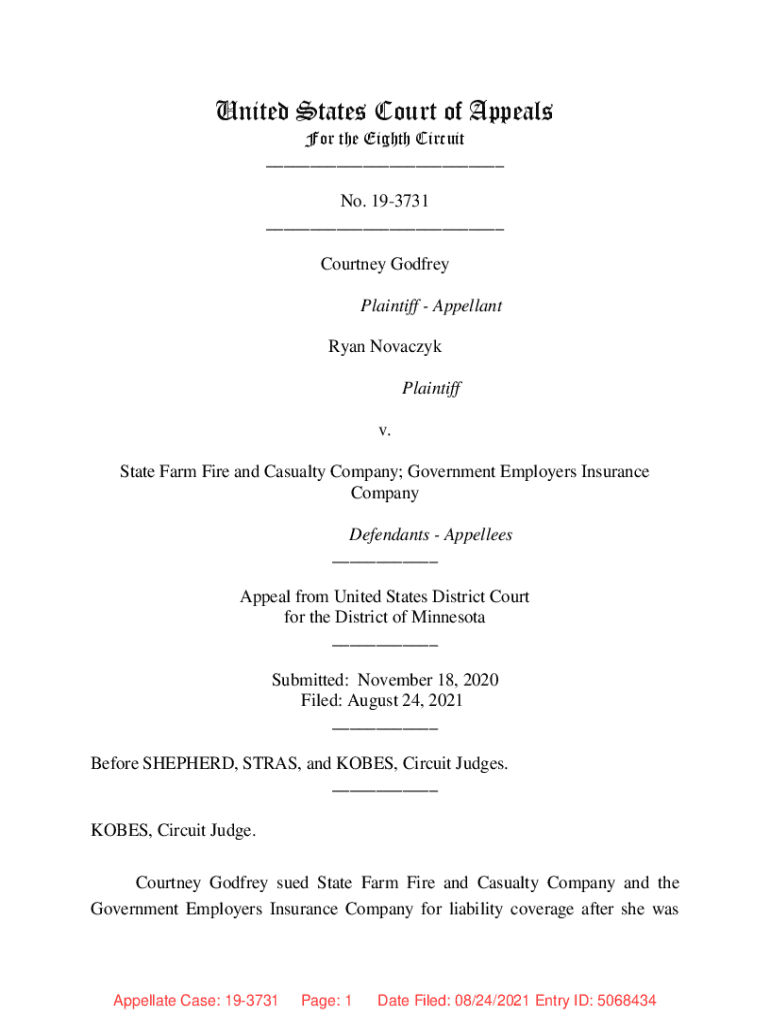 Fillable Online Courtney Godfrey v. State Farm Fire and Casualty, et al ...