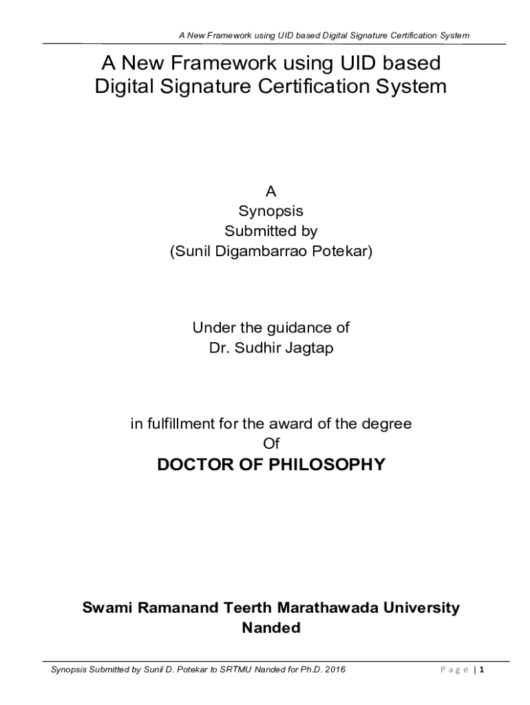 Fillable Online shodhgangotri inflibnet ac A New Framework using UID ...