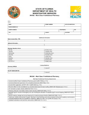 Fillable Online INSTITUTIONAL PHARMACY PERMIT APPLICATION AND ... Fax ...