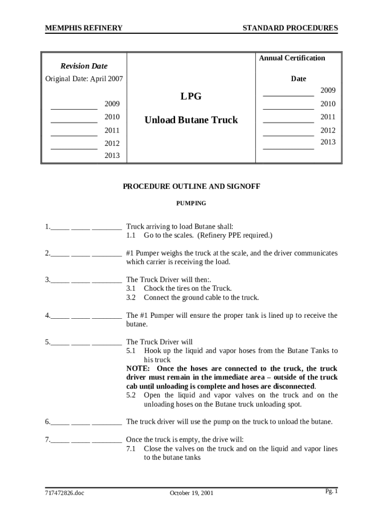 LPG Unload Butane Truck - kimzim.org Doc Template | pdfFiller