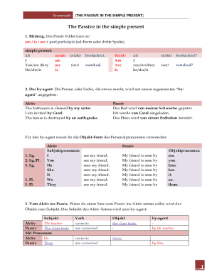 Fillable Online How do you use and form the passive in German? Fax ...
