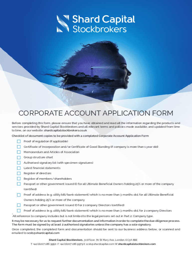 Fillable Online CORPORATE APPLICATION FORM - City Credit Capital (Cayman) Fax Email Print ...