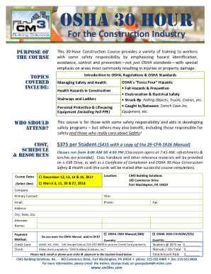 Fillable Online OSHA 30-Hour Construction Course Training & Certificate ...