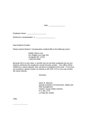 Workers Compensation Billing Letter ... Doc Template | pdfFiller