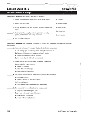Fillable Online Lesson 2: Ideas and Art of the Renaissance Flashcards ...