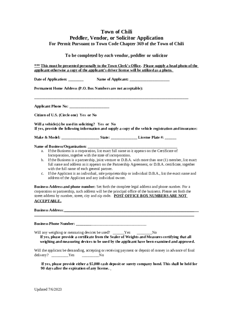 Application for Peddler's Permit - City of Woodinville Doc Template ...
