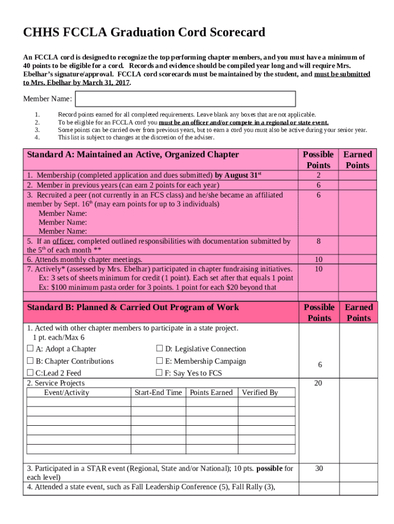 FCCLA Graduation Cords Compared to Red & White ... Doc Template | pdfFiller
