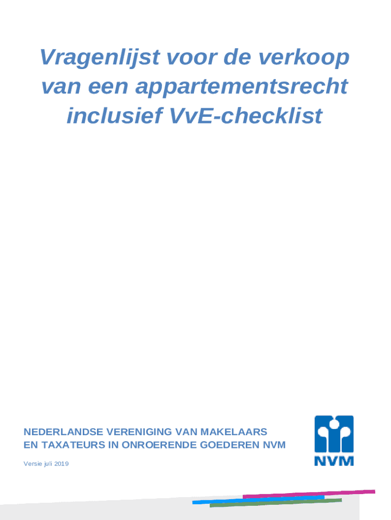 Vragenlijst voor de verkoop van een appartementsrecht ... Doc Template ...