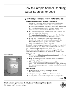 Fillable Online How to Sample School Drinking Water Sources for Lead ...