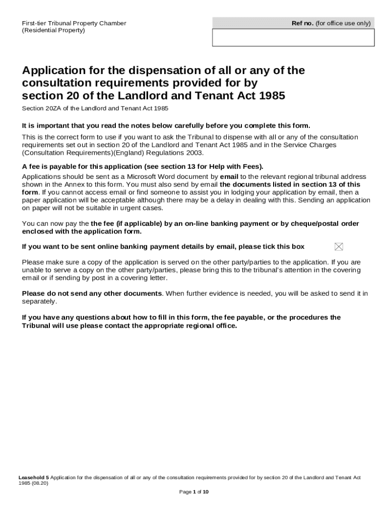 IN THE LONDON LEASEHOLD VALUATION TRIBUNAL Doc Template | pdfFiller