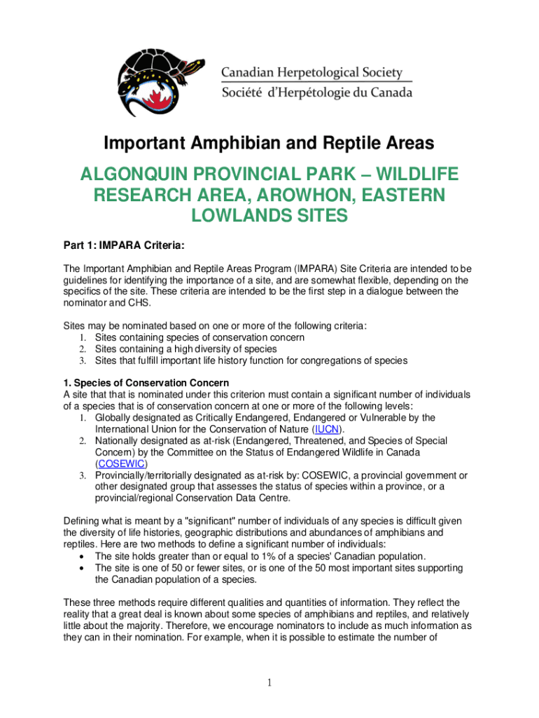 Fillable Online PARCPartners in Amphibian and Reptile Conservation PARC ...
