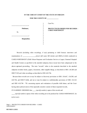 Cover Sheet for Protection Order, No Contact ... Doc Template | pdfFiller