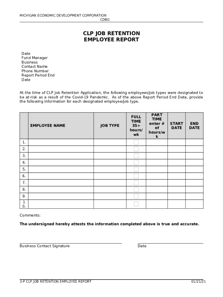 3-A1 CLP Covid-19 Response, Job Retention Application Doc Template ...