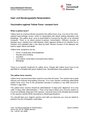 Fillable Online Yellow Fever Fact Sheet (DOC) Fax Email Print - pdfFiller