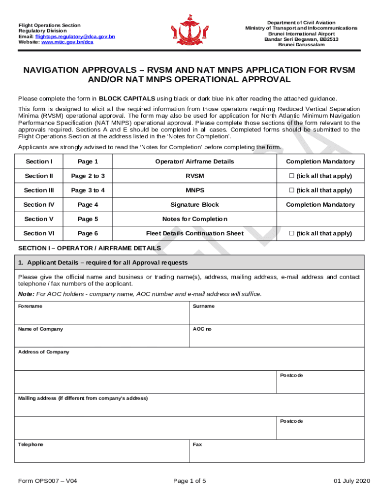 RVSM/MNPS Work Sheet Doc Template | pdfFiller