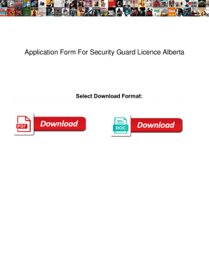 Fillable Online Application Form For Security Guard Licence Alberta ...