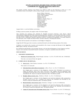 Contractor Licensing Review Board Doc Template | pdfFiller