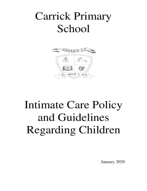 Fillable Online Intimate Care Policy and Guidelines Fax Email Print ...