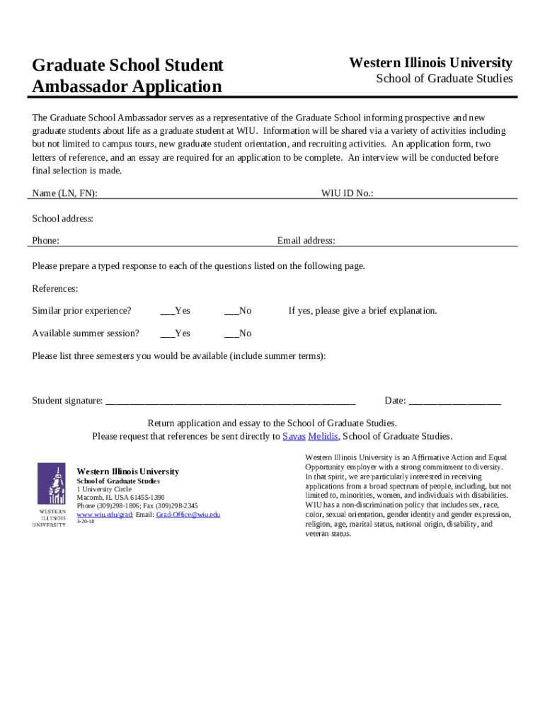 Apply Now for the Graduate Student Ambassador Program Doc Template ...