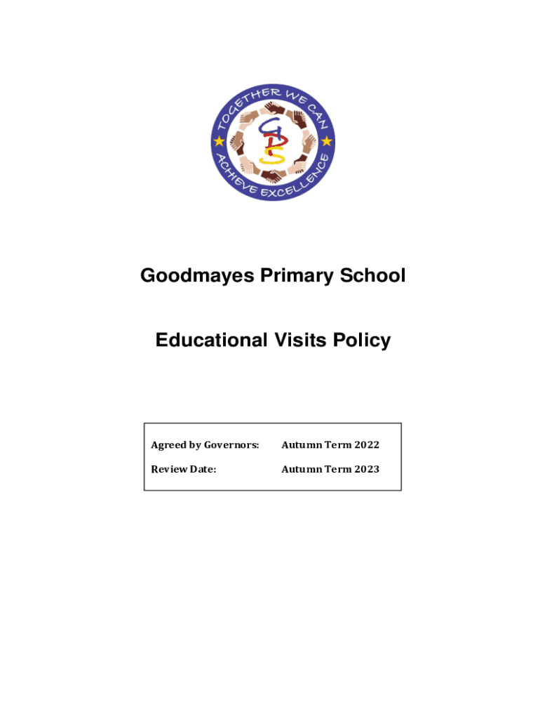 Fillable Online Goodmayes Primary School Educational Visits Policy Fax ...