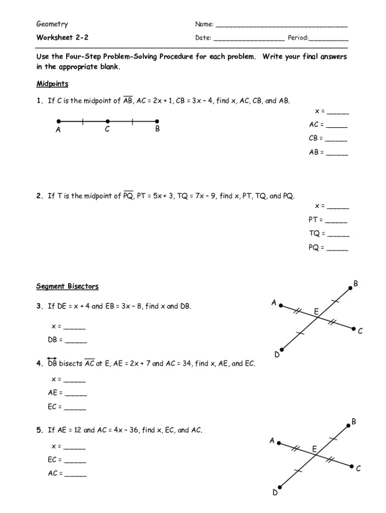 Fillable Online Chapter 1 Test B Geometry Answers. Big Ideas Math ...