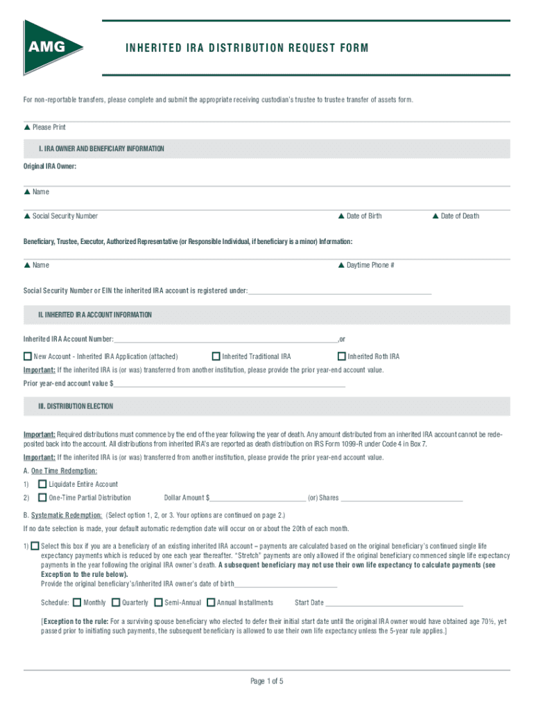 Fillable Online simple individual retirement account (ira) distribution ...