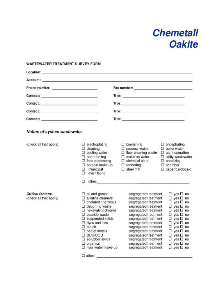 Fillable Online Chemetall Group - United States of America Fax Email ...