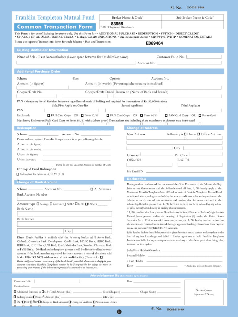 Fillable Online Franklin Templeton: Sign In Fax Email Print - pdfFiller