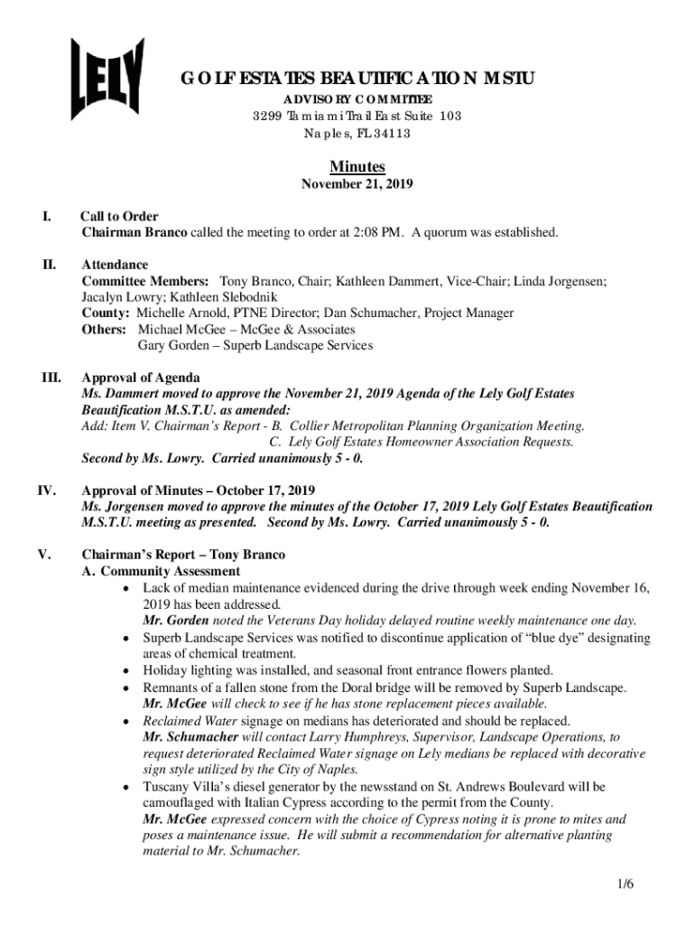 Fillable Online Golden Gate Beautification MSTU Advisory Committee Fax ...