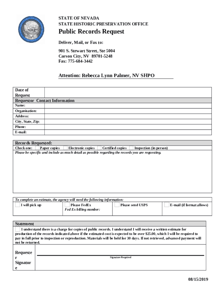 Request for Inspection /COPYING OF RECORD Doc Template | pdfFiller