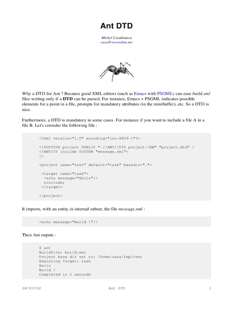 Fillable Online How come there is no Apache Ant xml schema definition or ... Fax Email Print ...