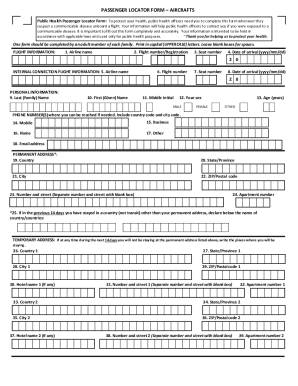 Fillable Online Passenger Locator Form - Info-Coronavirus Fax Email ...