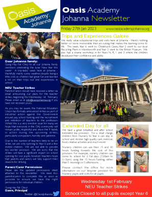 Fillable Online Oasis Academy Johanna Primary School Fax Email Print ...