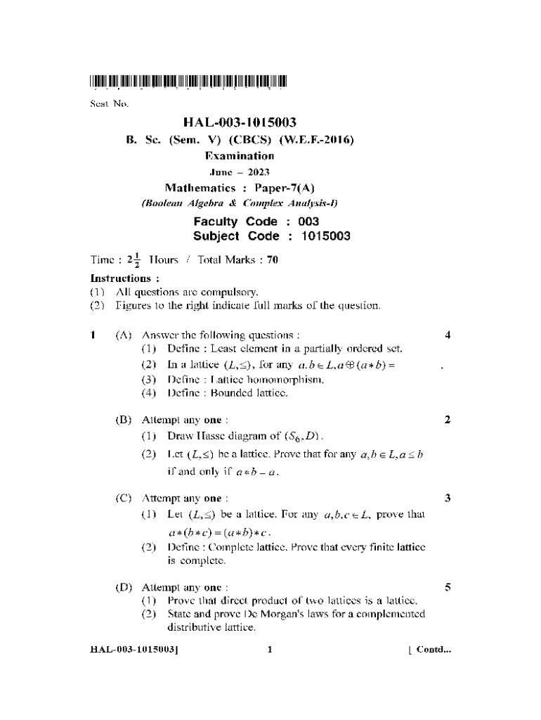 Fillable Online V) (CBCS) (W Fax Email Print - pdfFiller