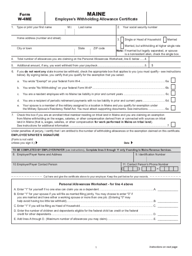 Maine withholding: Fill out & sign online | DocHub