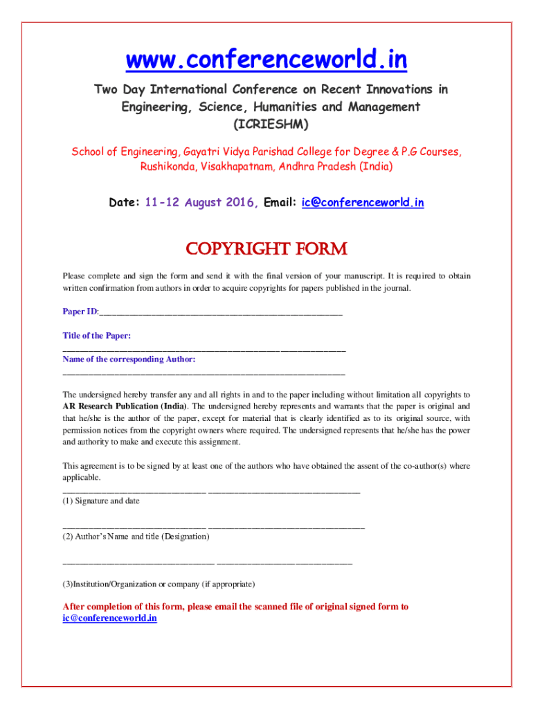 Fillable Online GVP Copyright Form.pdf Fax Email Print - pdfFiller