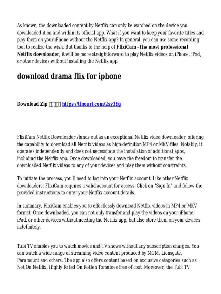 Fillable Online Netflix says 'This title can only be downloaded 1 more ...