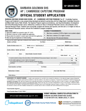 Fillable Online choice dadeschools Barbara Goleman's AP Capstone/STEM ...