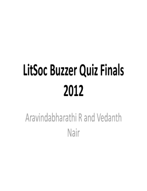 Fillable Online How to conduct a buzzer round in a quiz competition ...