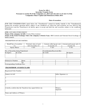 Fillable Online Form No. SH-4 (Share/Securities Transfer Form) - SAG ...