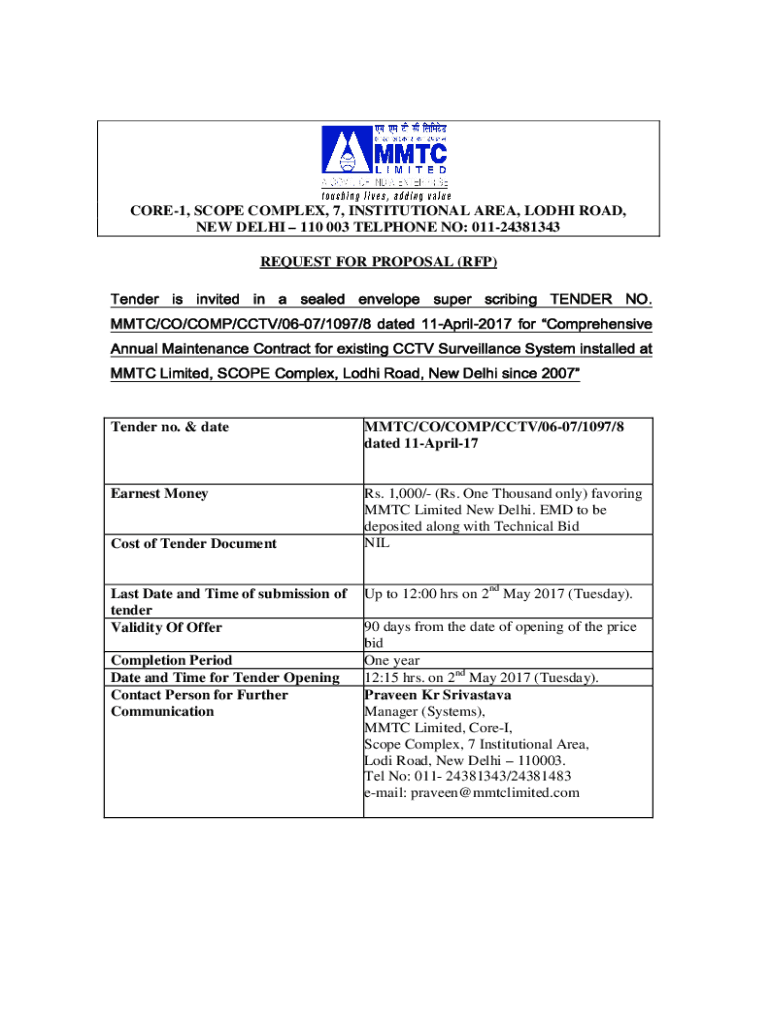 Fillable Online per proforma. Sealed tender may be super-scribed ...