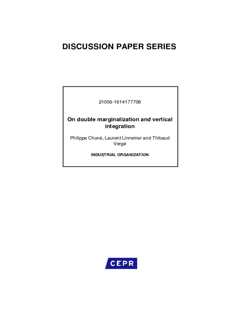 Fillable Online DISCUSSION PAPER SERIES - CREST Fax Email Print - pdfFiller