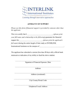 Fillable Online Affidavit of Support 2019.docx Fax Email Print - pdfFiller