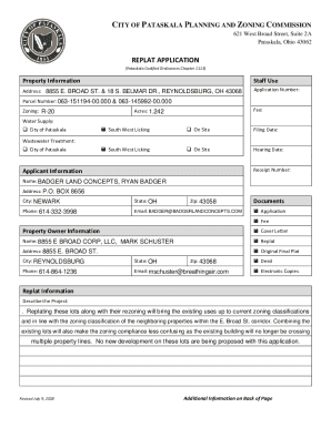 Fillable Online Replat Application REP-24-001 Fax Email Print - pdfFiller