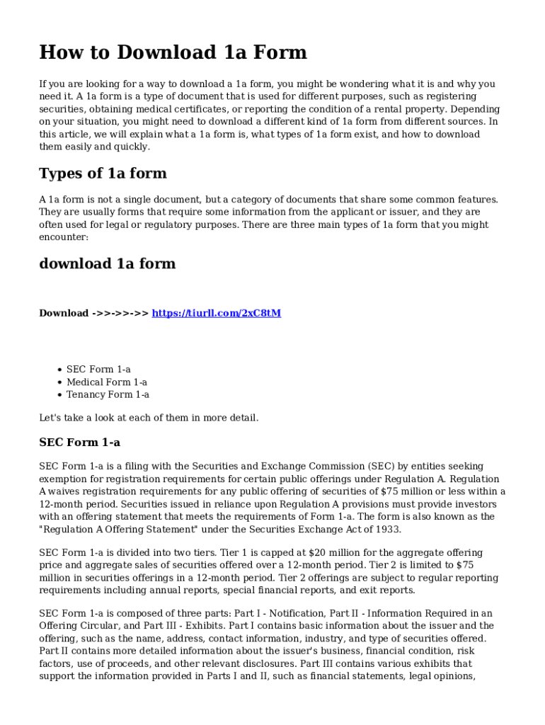 Fillable Online Form 1a Sample - Fill Out and Sign Printable PDF ...